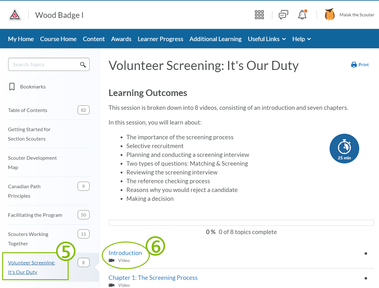 How to Access "Volunteer Screening: It's Our Duty" course content ...